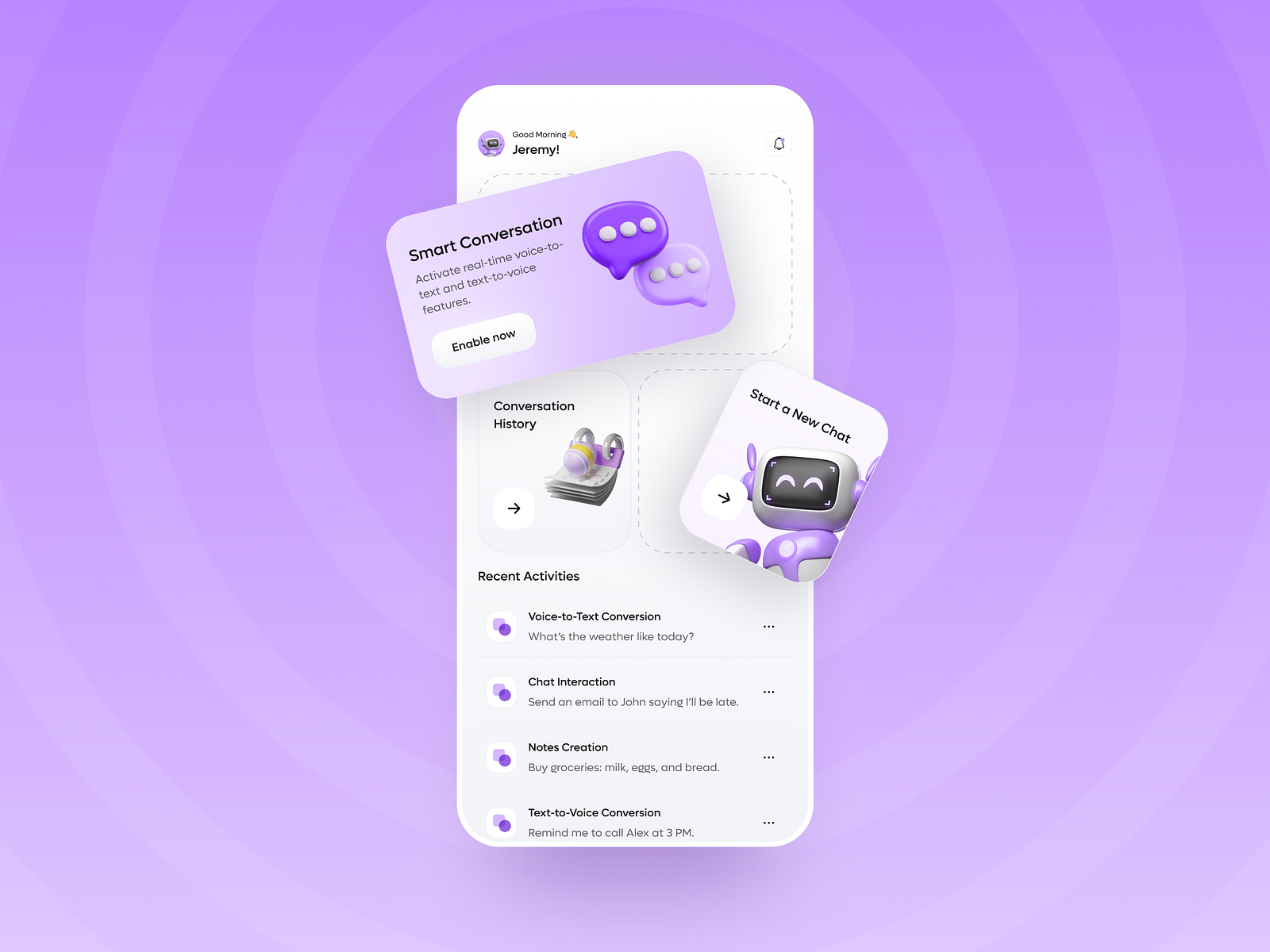 🟣 Smart Convo App Design | AI App Design by Memoona Khan on Dribbble