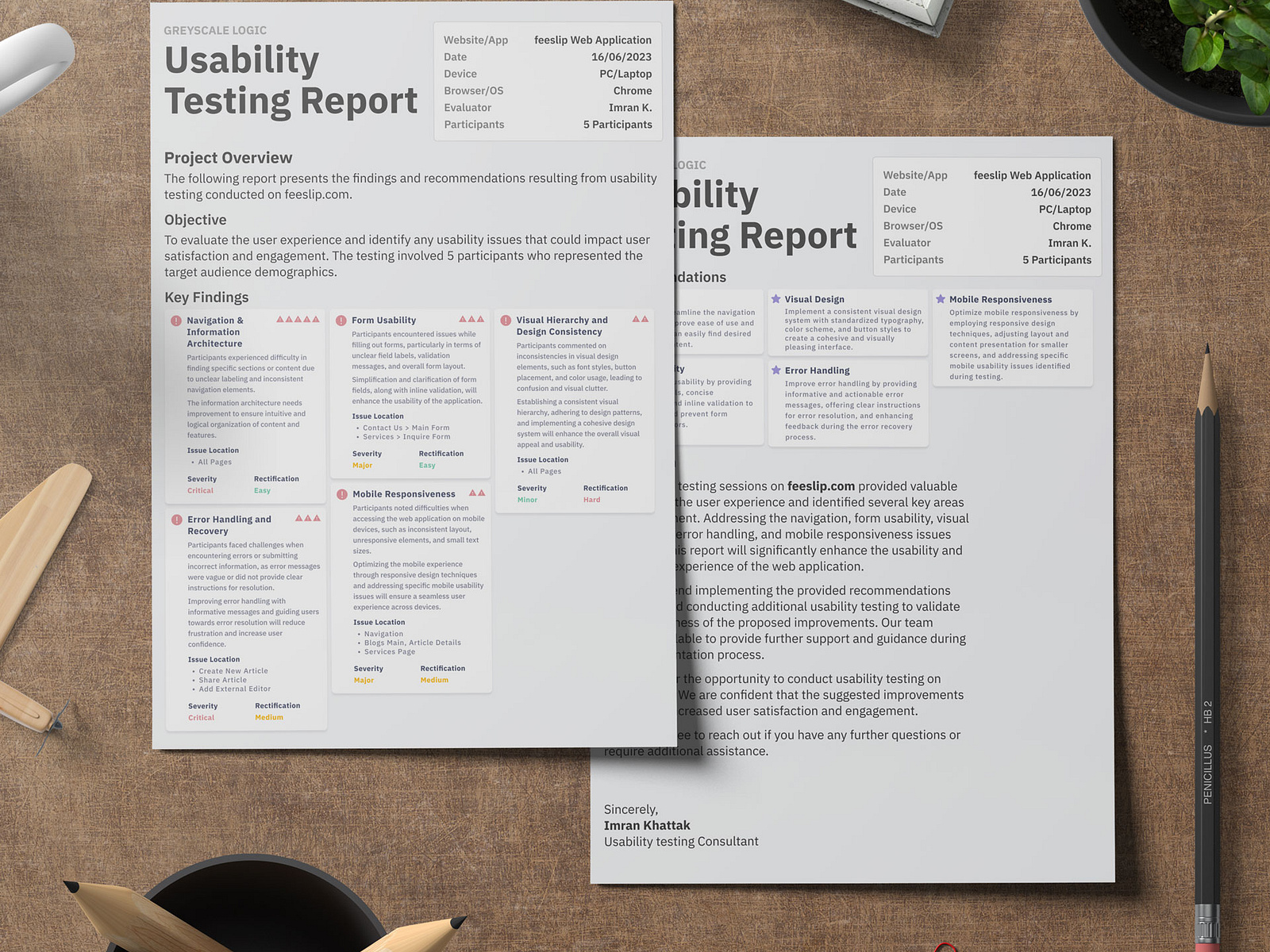 Usability Testing and Design Audit Report by Imran Khattak on Dribbble