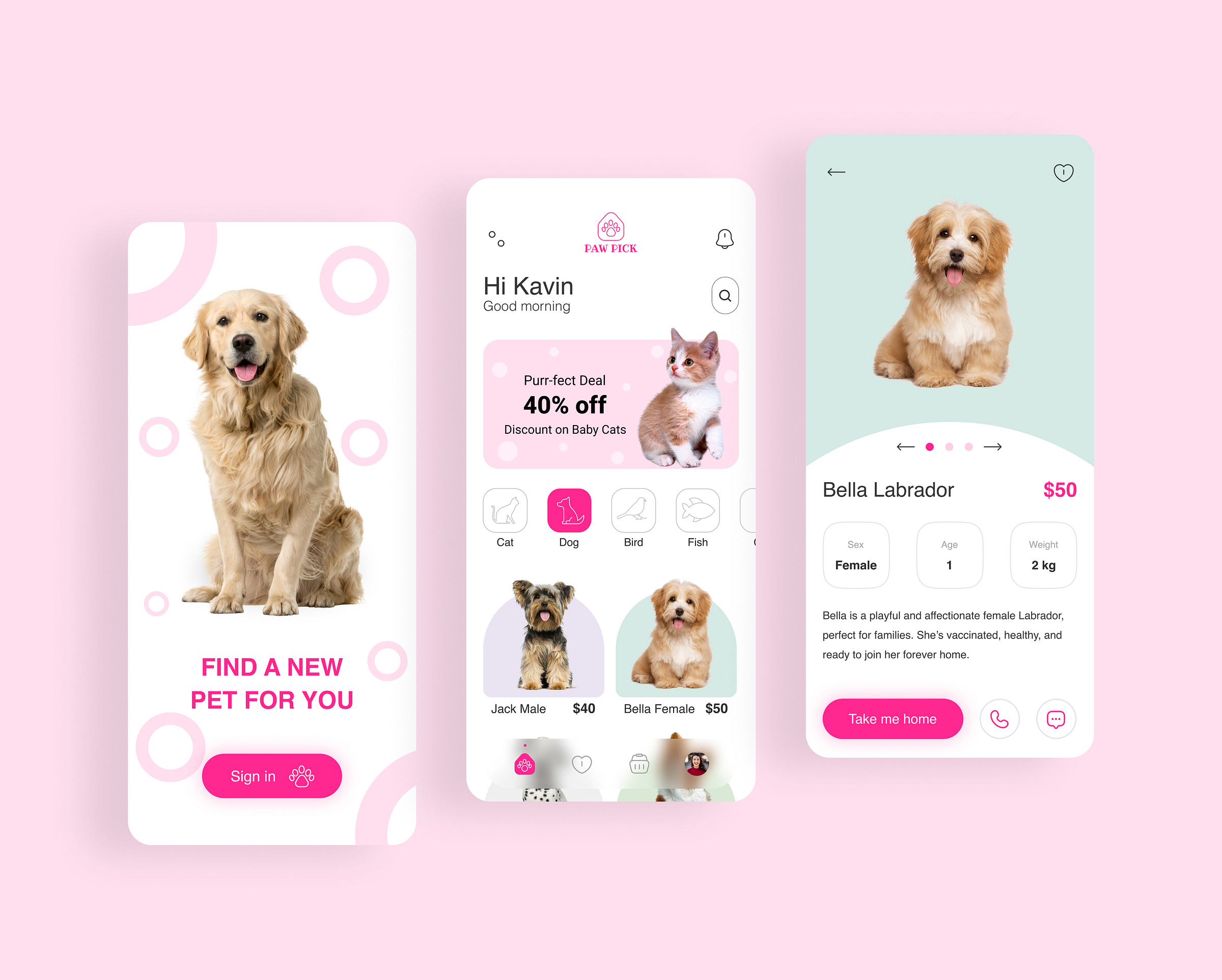 PAW PICK APP DESIGN UI by Arun Raj on Dribbble