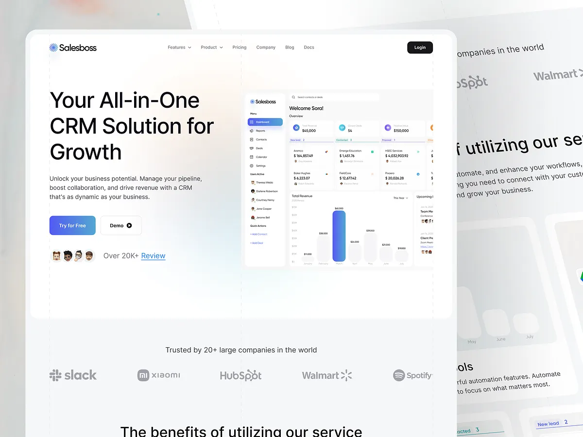 Browse thousands of Crm Landing Page images for design inspiration | Dribbble