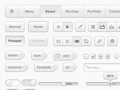 Smooth White UI by Jack (D. H. Lande) on Dribbble