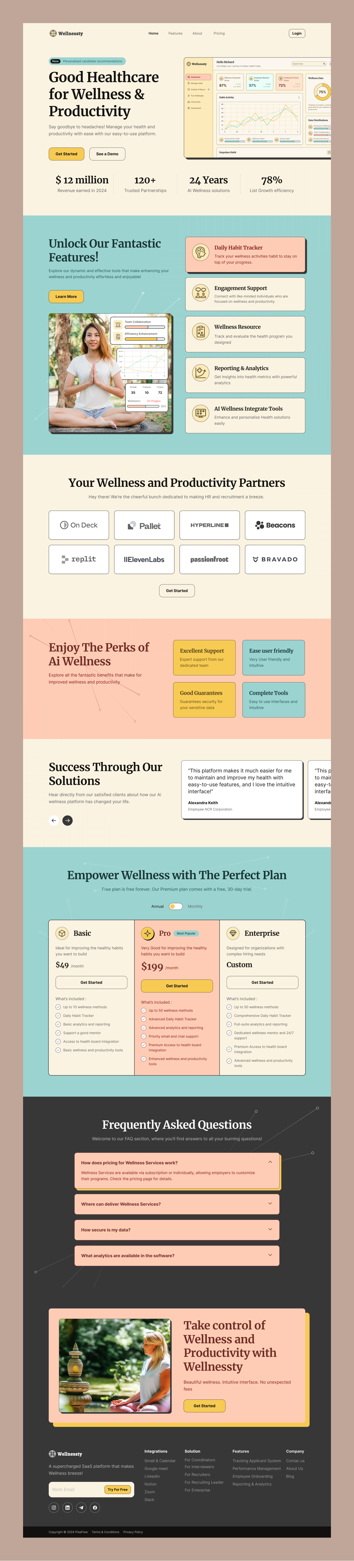 Wellnesty - Health & Well-being Website Homepage Variant Design by ...