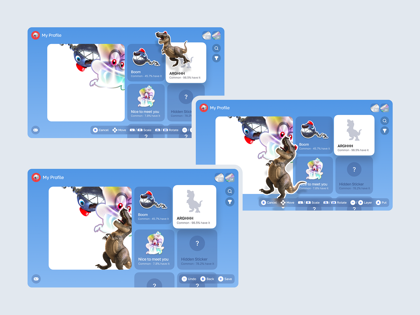Nintendo Switch UI Redesign / Stickers Constructor by Viktor T. on Dribbble