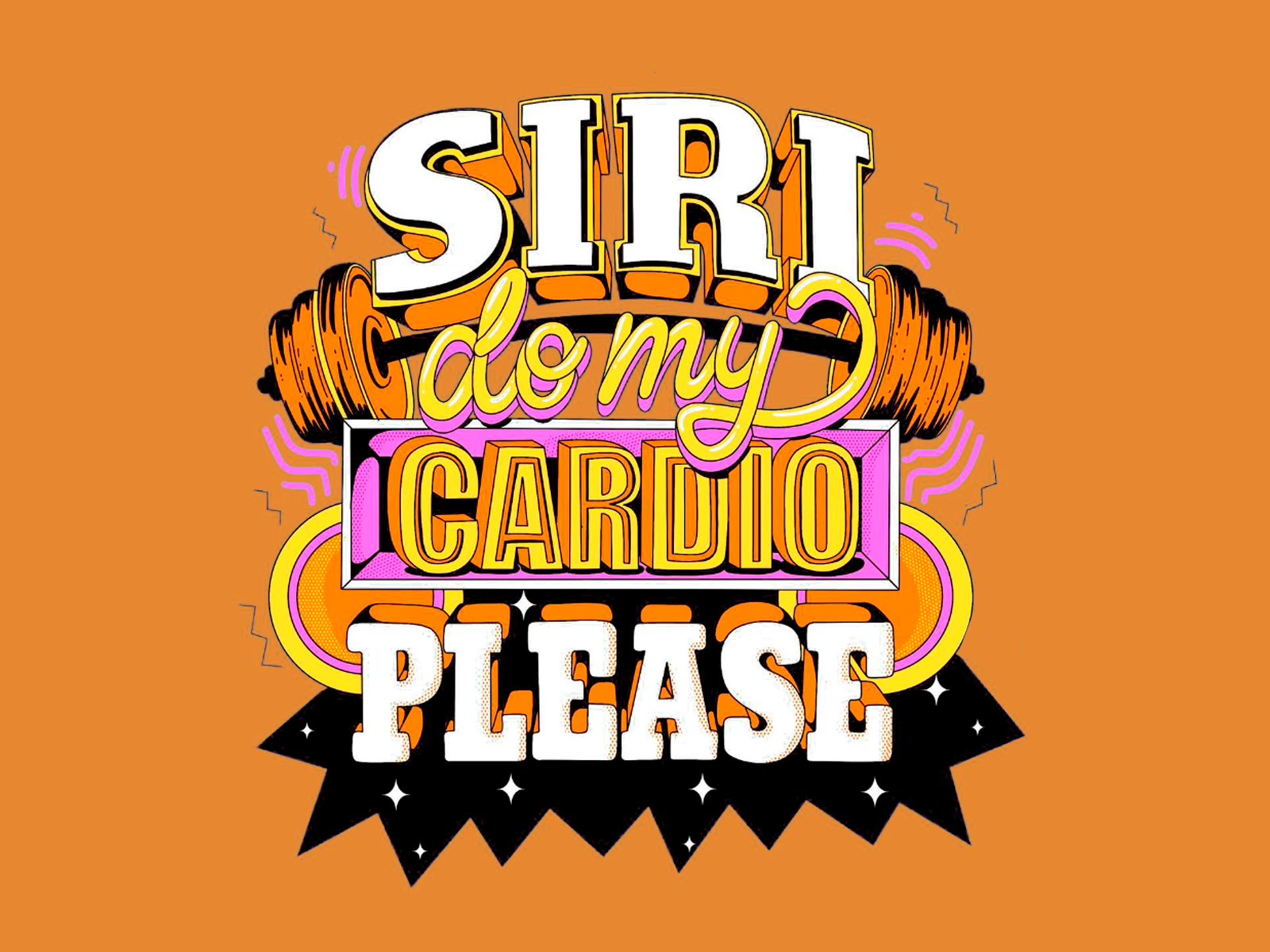 Humorous Fitness Illustration with Typography by lexib studio on Dribbble