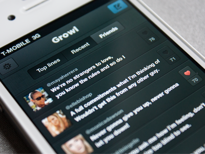 Growl iphone list by Robert van Klinken on Dribbble