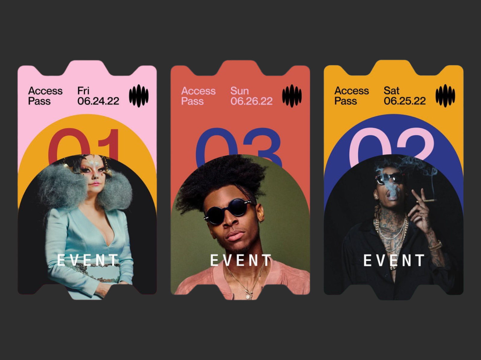 Event Access Ticket Designs by Tripleleft on Dribbble