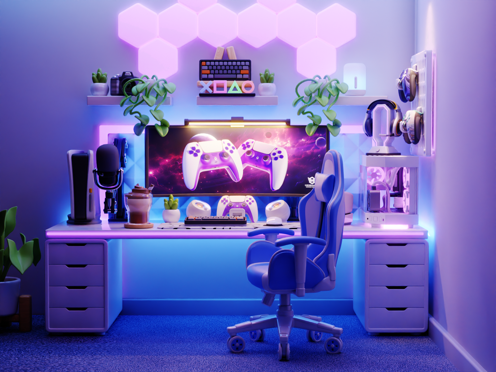 3D Gaming Setup Room Isometric by M Wildan Cahya Syarief on Dribbble