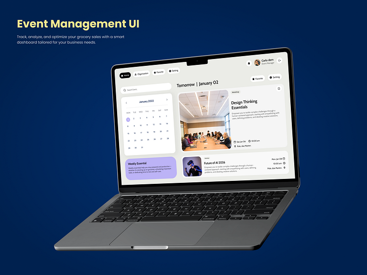 Event Management Web App Dashboard by LL Technolab Pvt. Ltd. on Dribbble