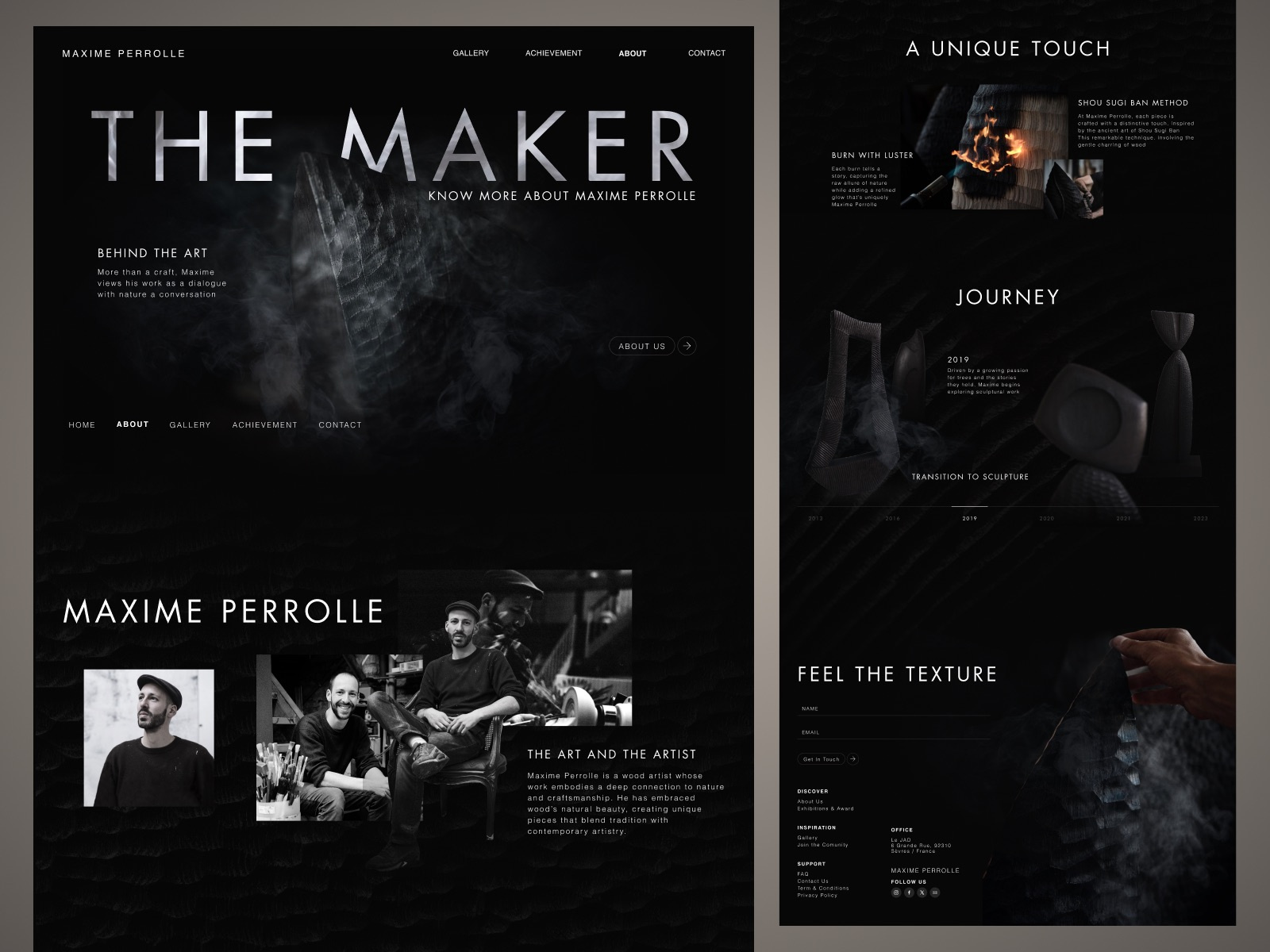 MP Artistic Wood Furniture About History Website UI Design Page by LAIN ...