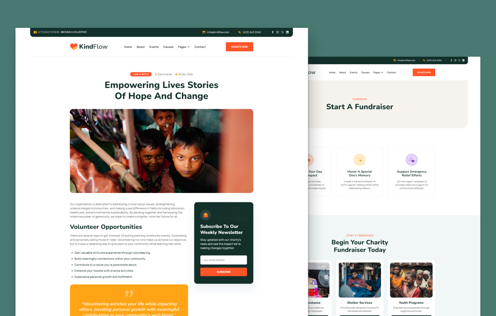 Best Charity Website Template by VictorFlow on Dribbble