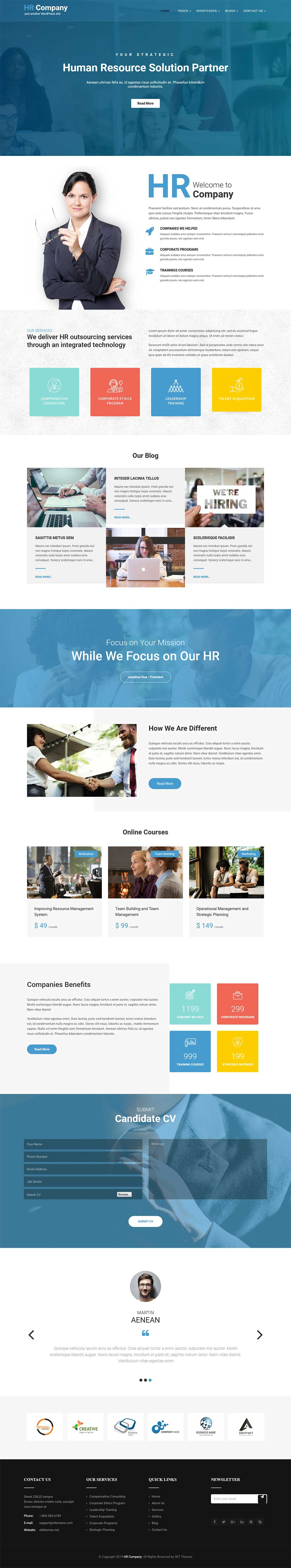 Revolutionize Your HR Workflow with a HR WordPress Theme by SKT Themes on Dribbble