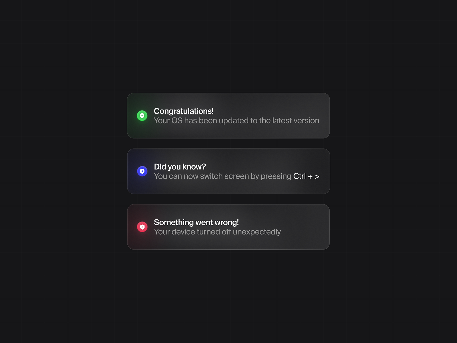 Flash Message UI by Danial Aliaskarov on Dribbble