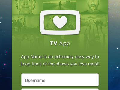 TV App - Login/Welcome by Matt Wadsworth on Dribbble