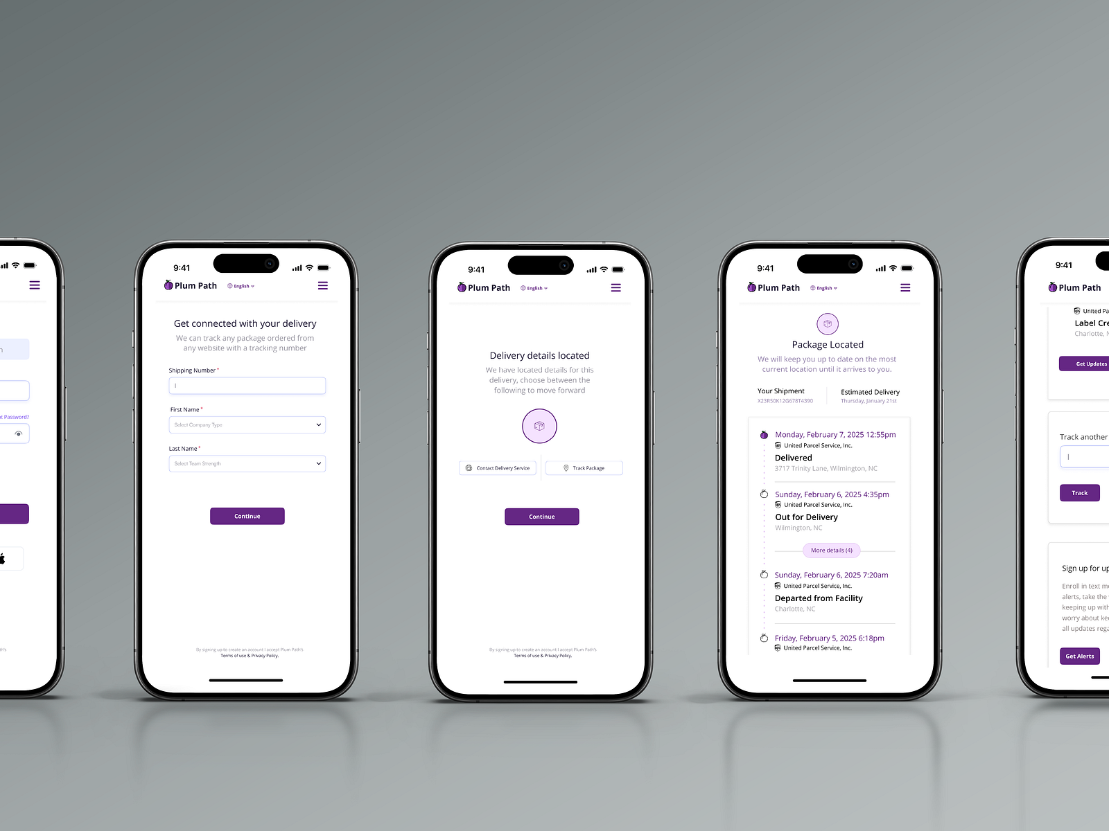 Package Tracking - mobile user flow by Chelsea Meadors on Dribbble