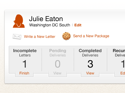 Recipient Card by Les Eldredge on Dribbble