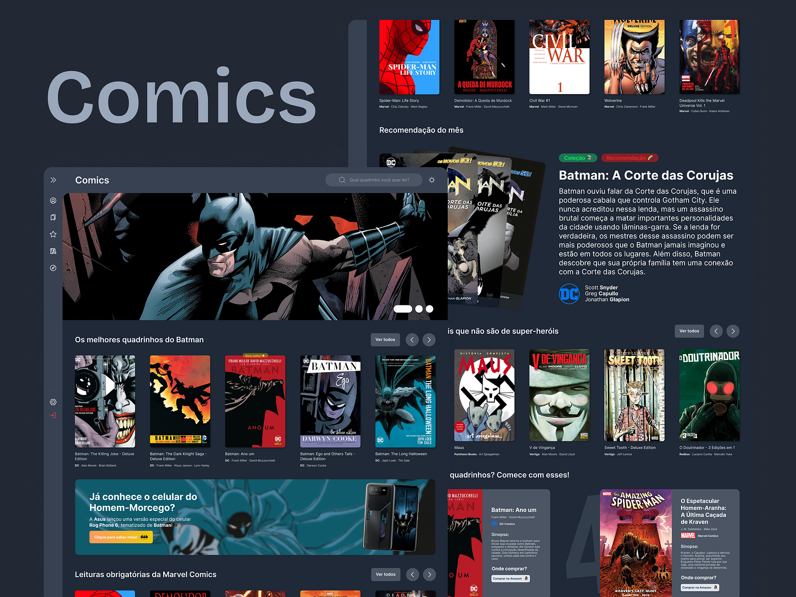 Comics.io – A Comic Discovery Website by Kim Freitas on Dribbble