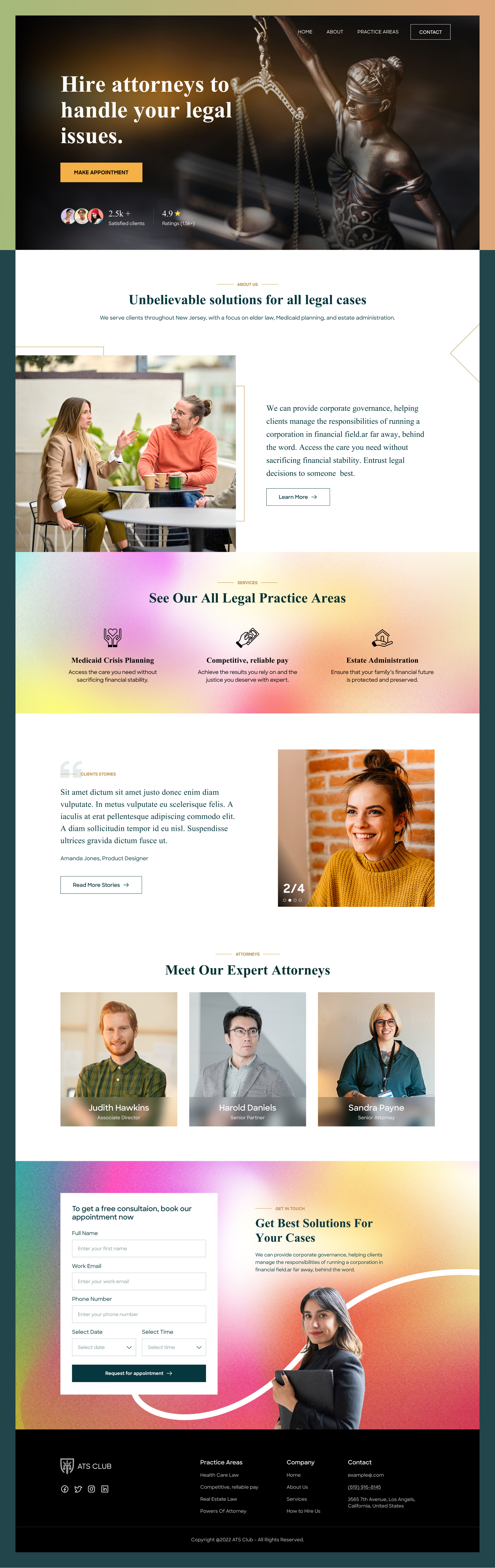 Law Firm Website: ATS Club landing page by Subash Chandra for Seative Digital on Dribbble