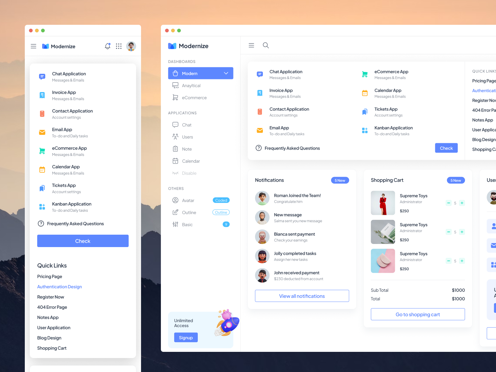 Modernize React MUI Mega Menu Design by AdminMart on Dribbble