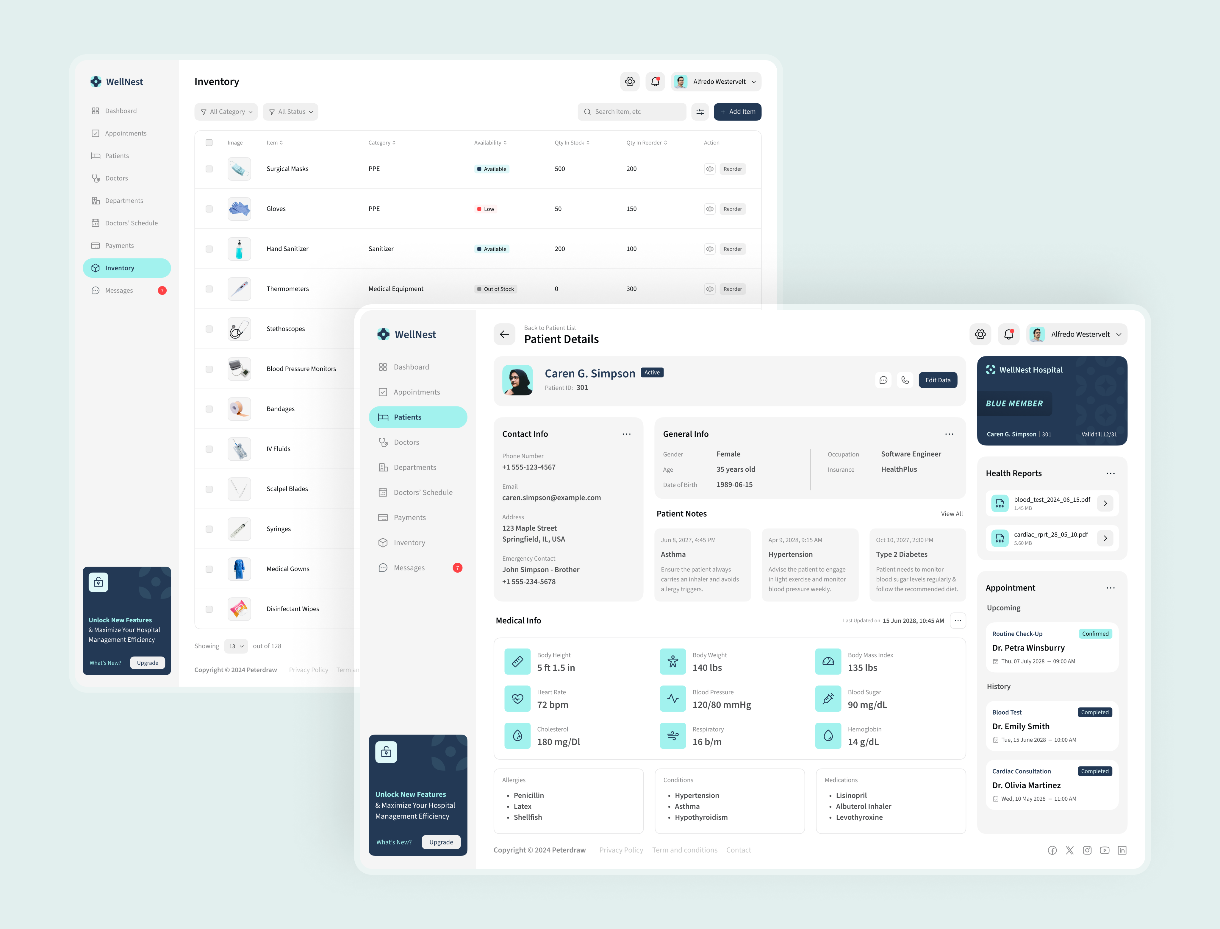 WellNest – Hospital Management Dashboard Figma Template by Ahmad S ...