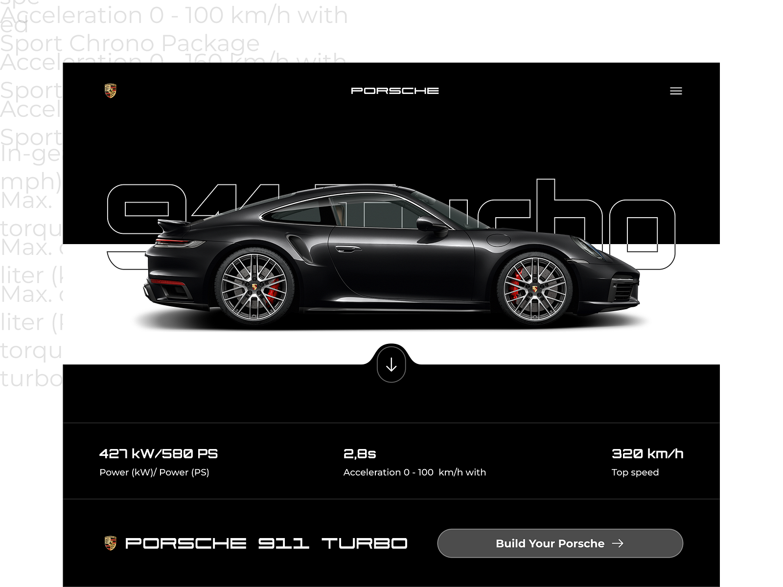 Porsche 911 Landing page by Amir Moshtaqi on Dribbble