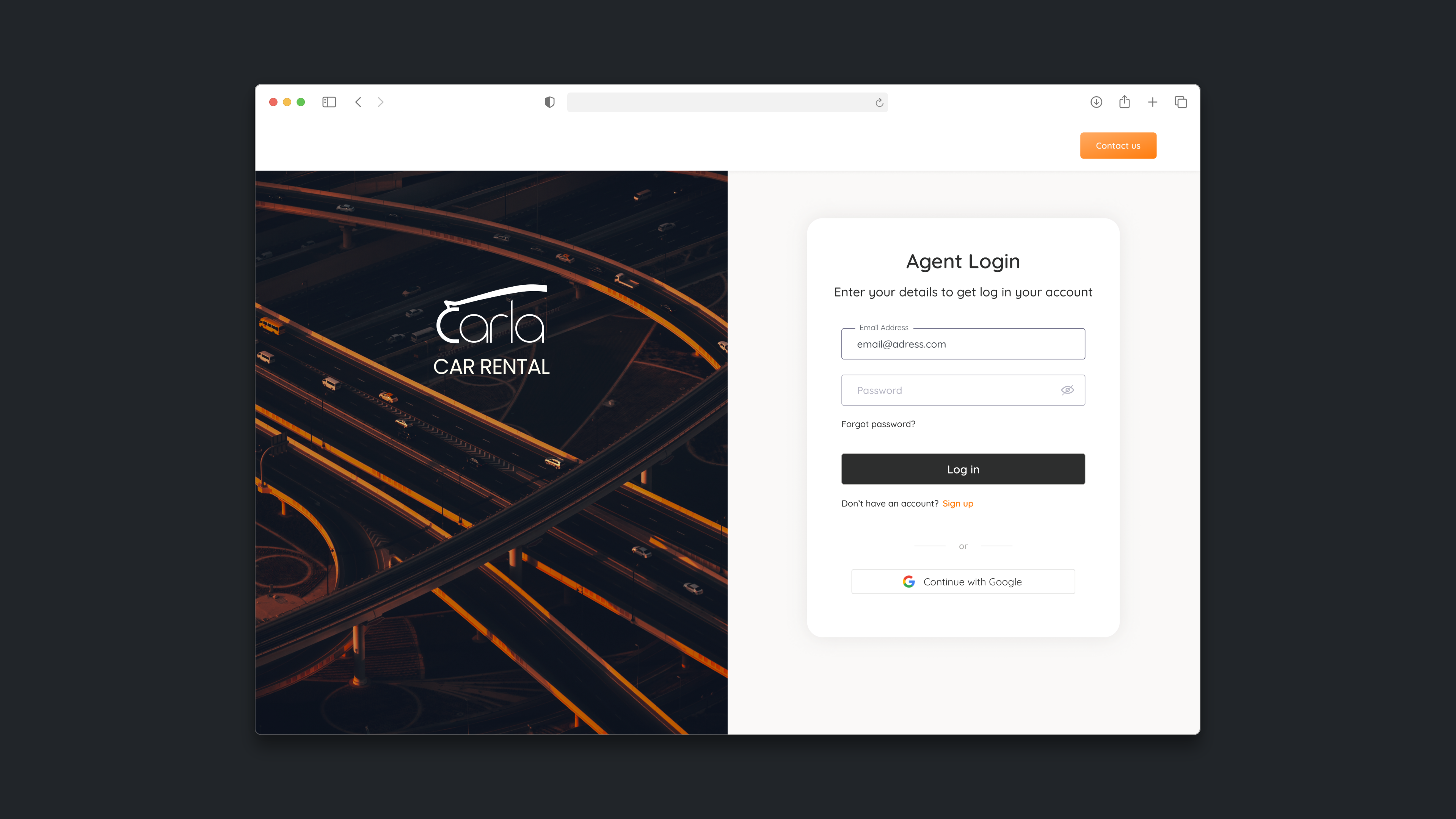 Carla Car Rental Agent Login by idil deniz on Dribbble