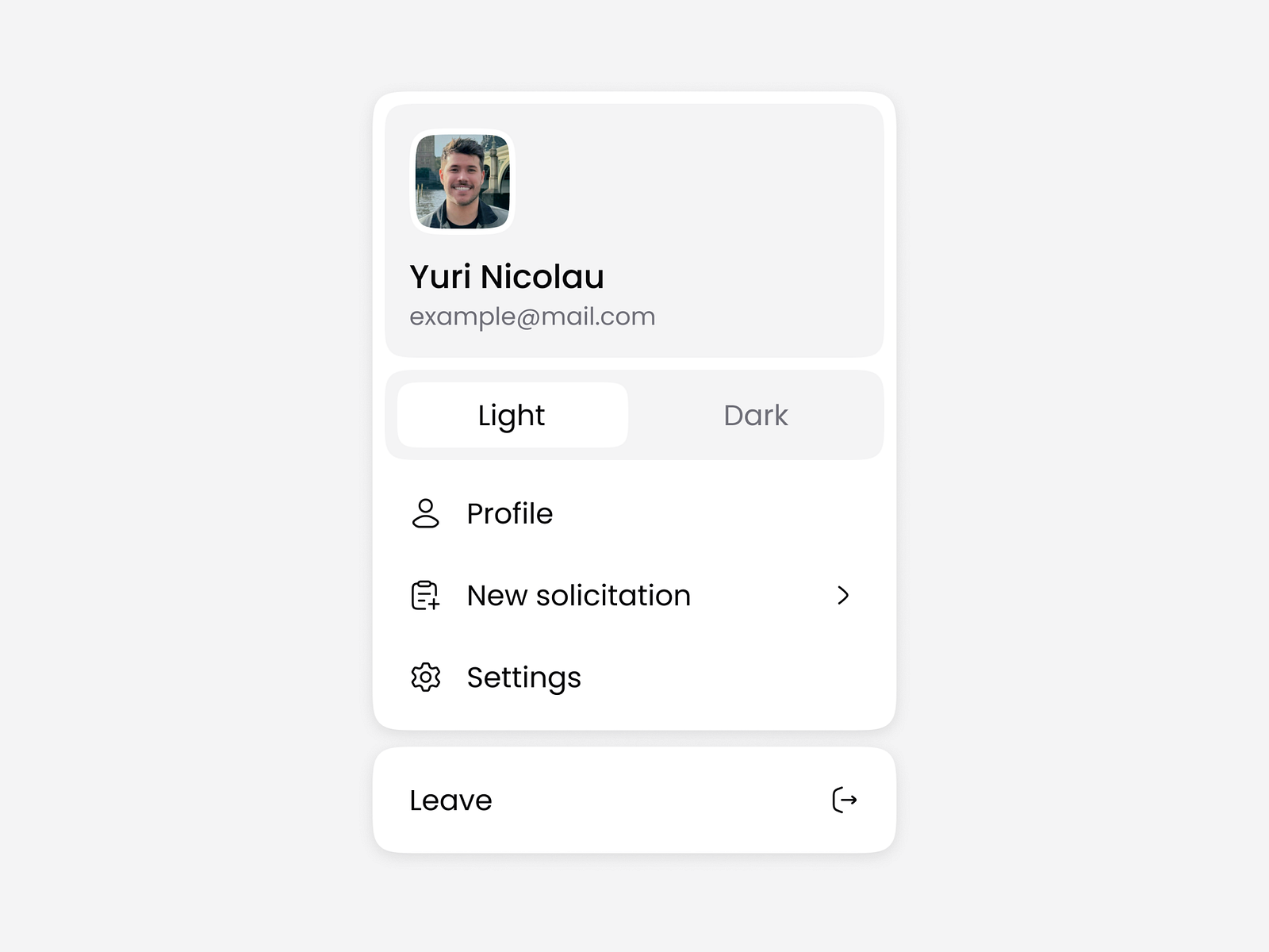 Profile Menu - UX/UI Design by Yuri Nicolau on Dribbble