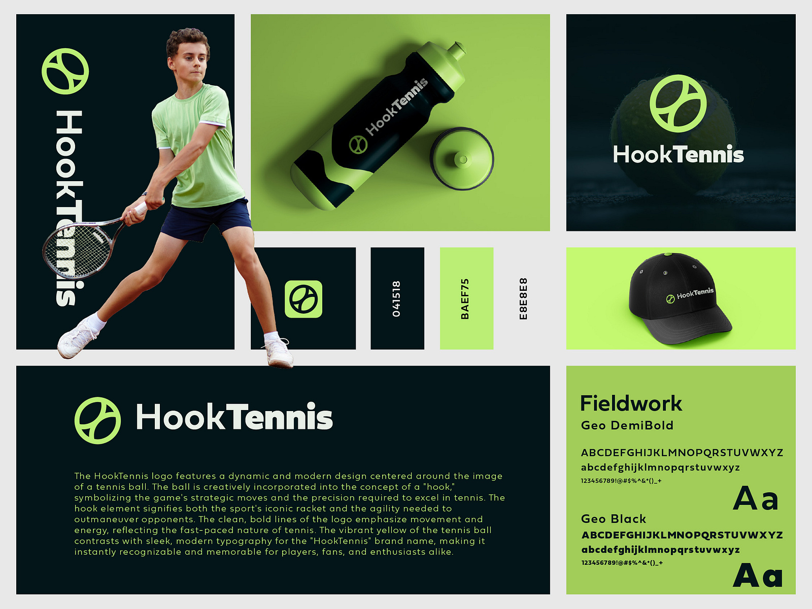 Hook Tennis , Tennis Ball Logo, H concept logo, by Bappi Roy on Dribbble