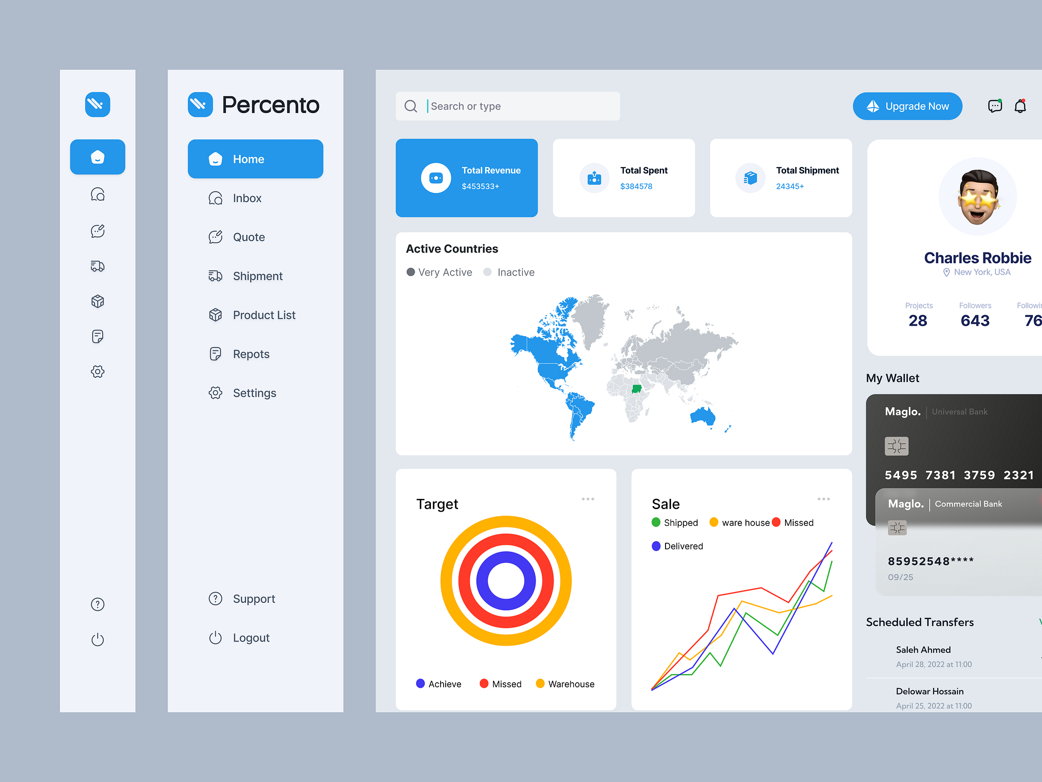 Logistics SaaS Dashboard UI Design by BerTobase on Dribbble