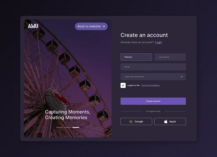 Login & Sign up - Dark Mode | UI/UX Design by Gradient Mind on Dribbble