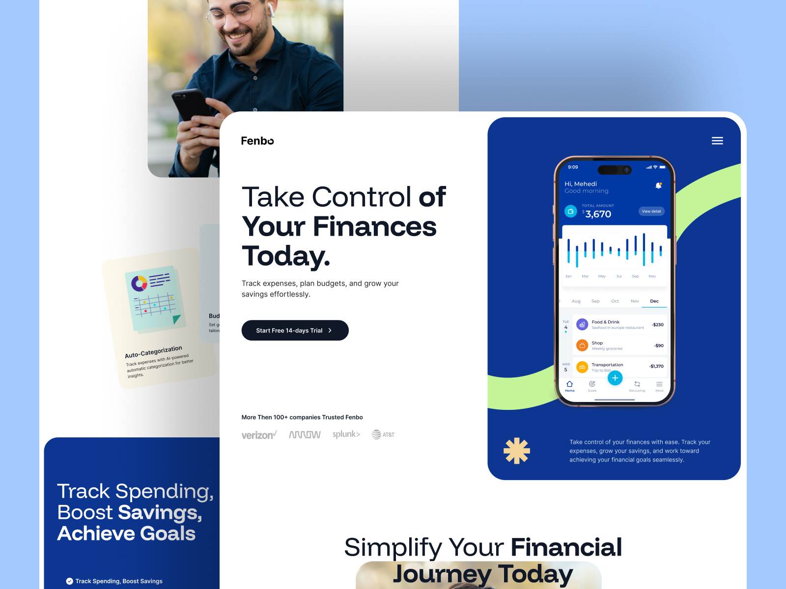 Personal Finance Management Landing Page by PlutoHub on Dribbble