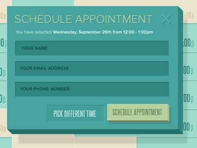 Calendar Modal by Blair on Dribbble