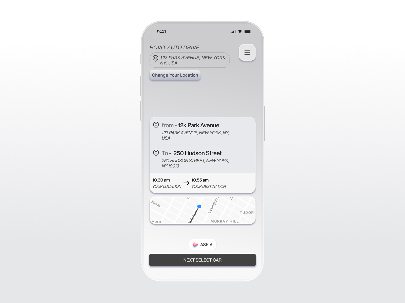 Ai rovo uber ride booking app by lazy kar for LazyInterface UI UX Team on Dribbble
