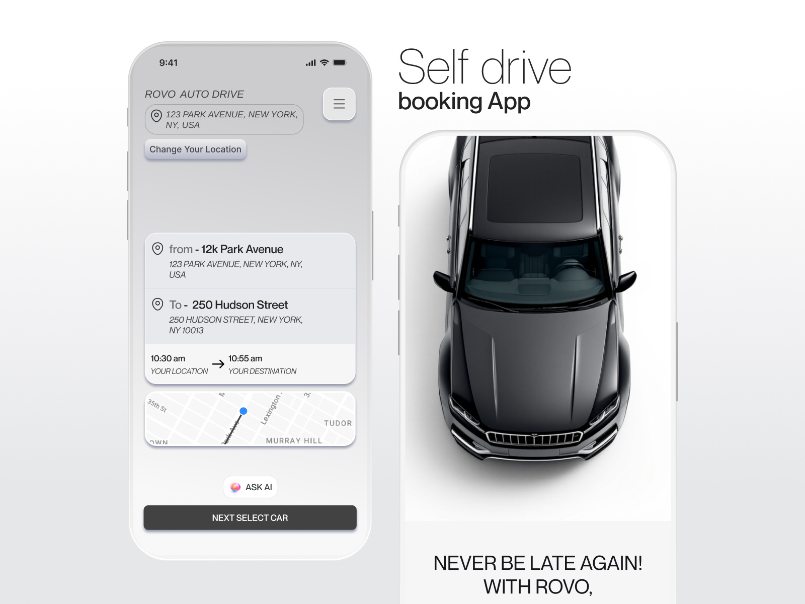 Ai rovo uber ride booking app by lazy kar for LazyInterface UI UX Team ...