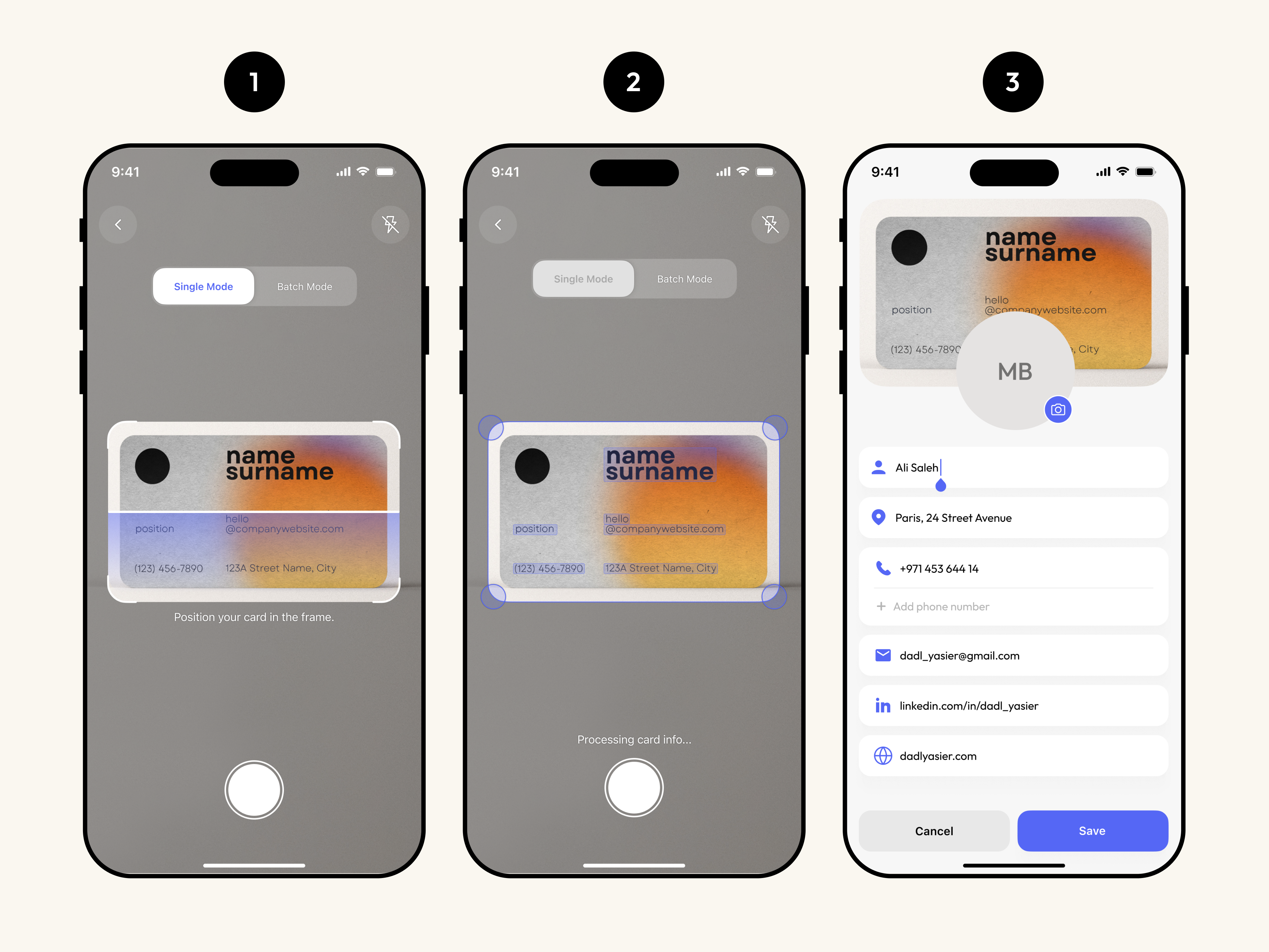 Card Snap - AI Powered Business Card Scanner App Design. by Yazn A on ...