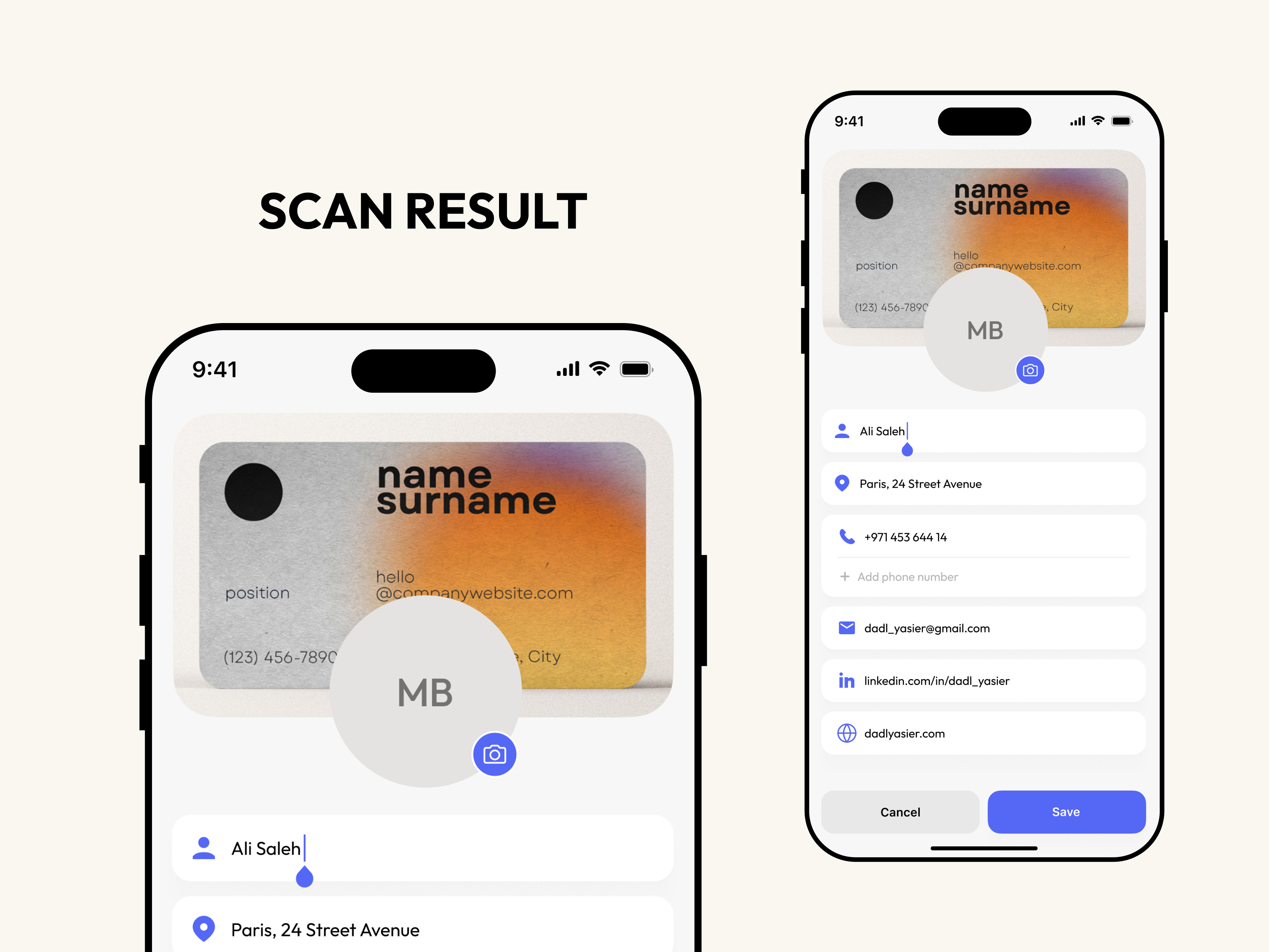 Card Snap - AI Powered Business Card Scanner App Design. by Yazn ...