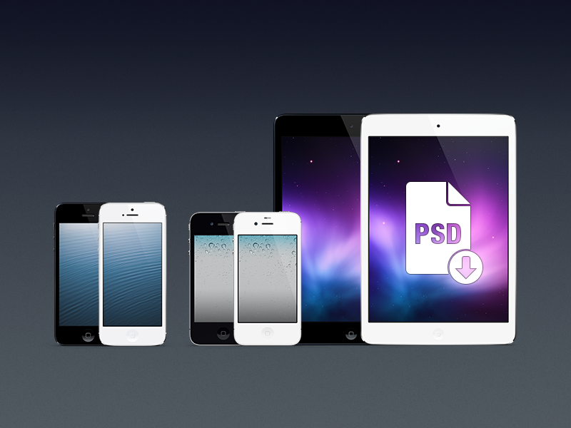 iPhones & iPad minis PSD by Anton Kudin on Dribbble