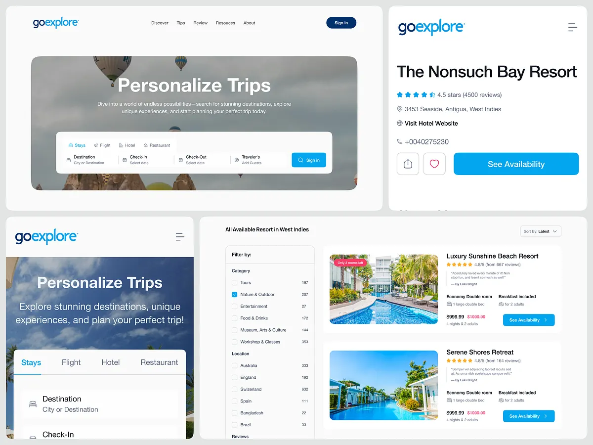 Browse thousands of Travel Review Website UI images for design ...