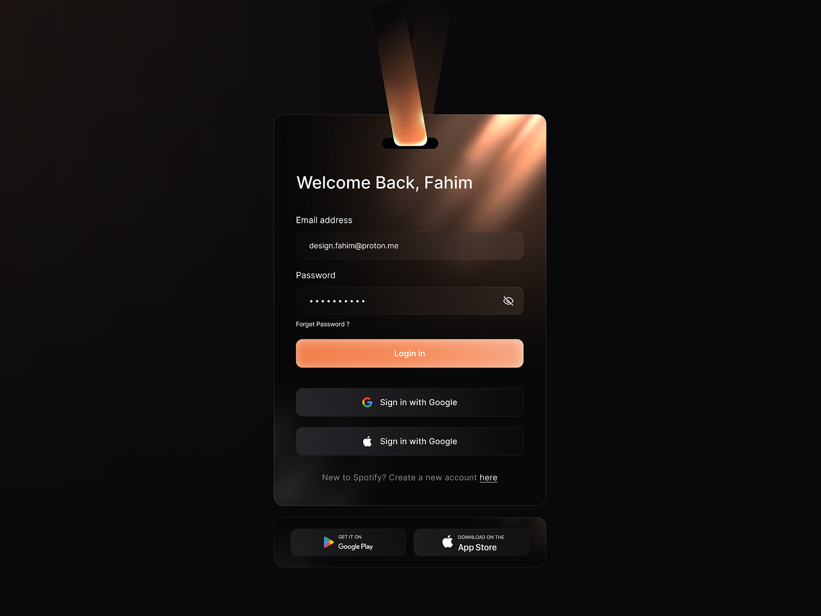 Modern Dark Mode Login UI by Abu Fahim on Dribbble
