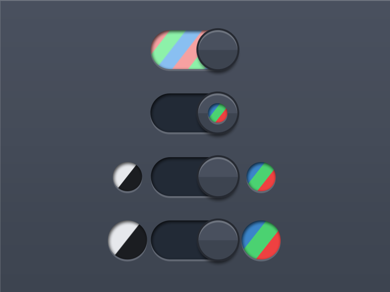 Color toggles by J.T. Trollman on Dribbble
