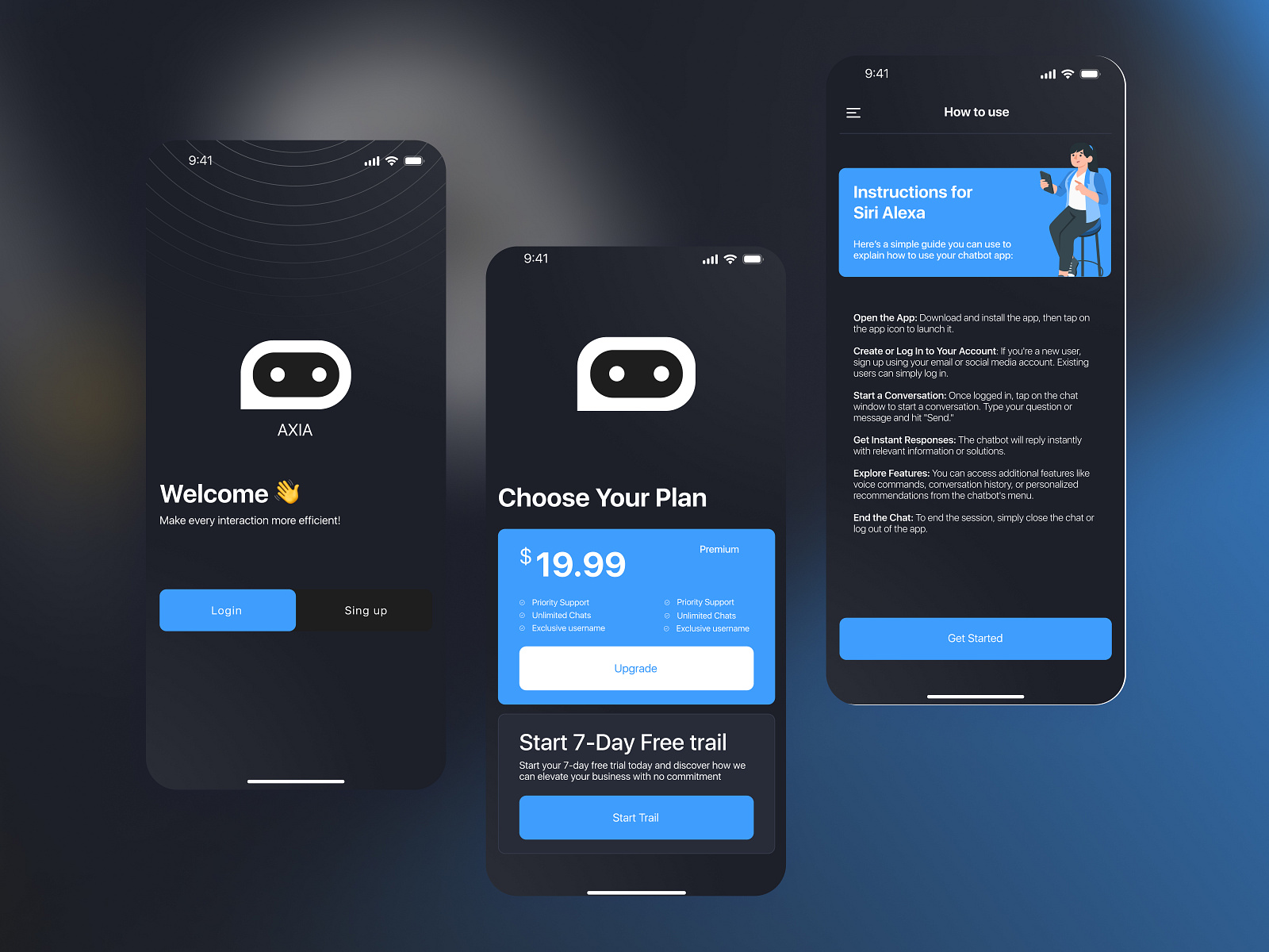 AXIA – AI Chatbot App UI Design for Seamless Question Answering by ...