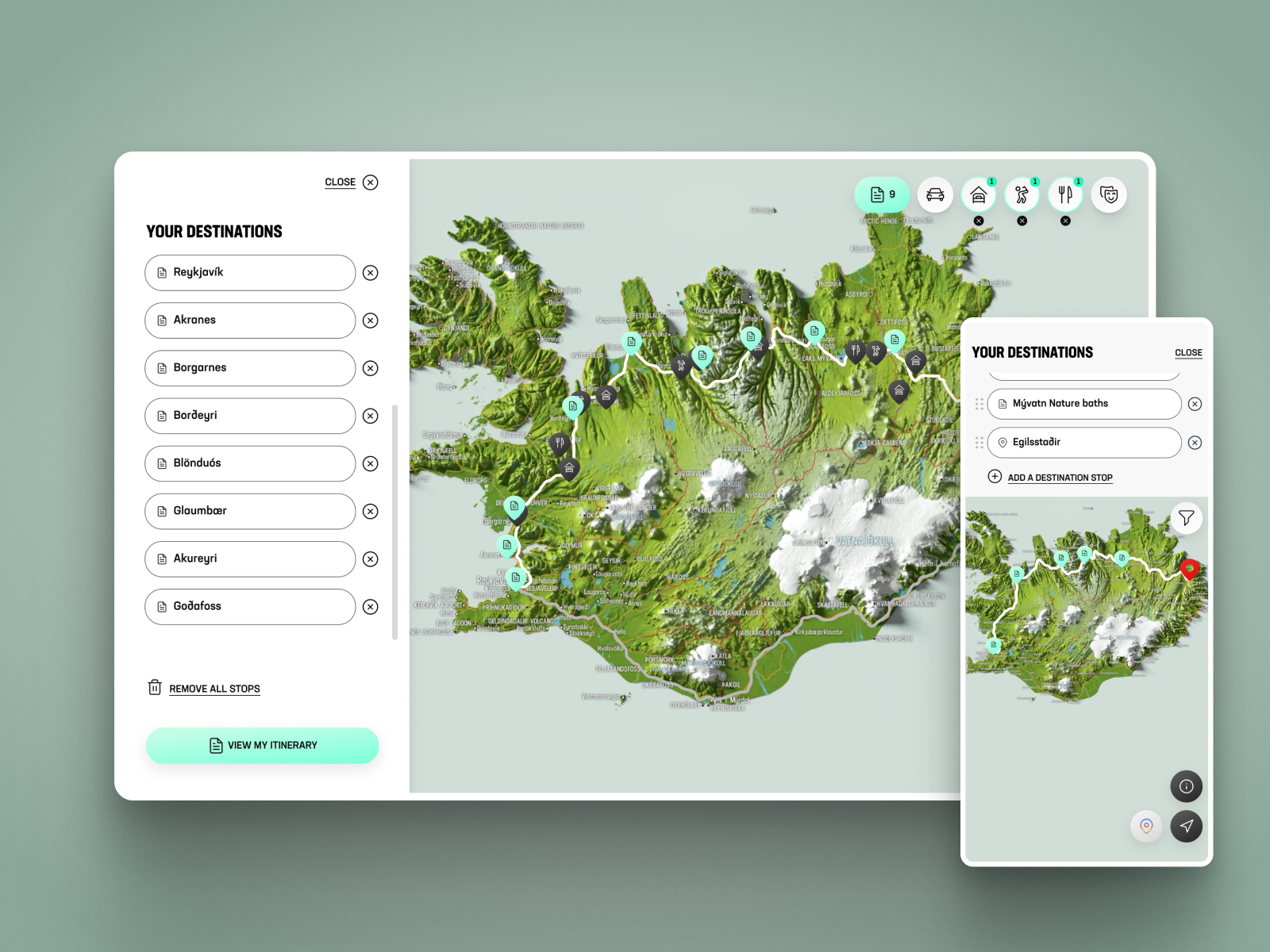 Interactive digital map | Map of Iceland by Erna Gunnars on Dribbble