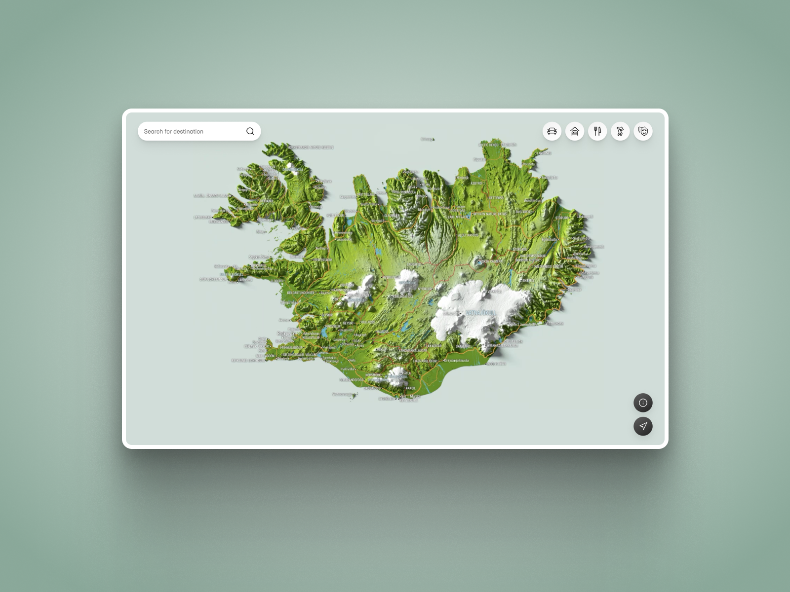 Interactive digital map | Map of Iceland by Erna Gunnars on Dribbble