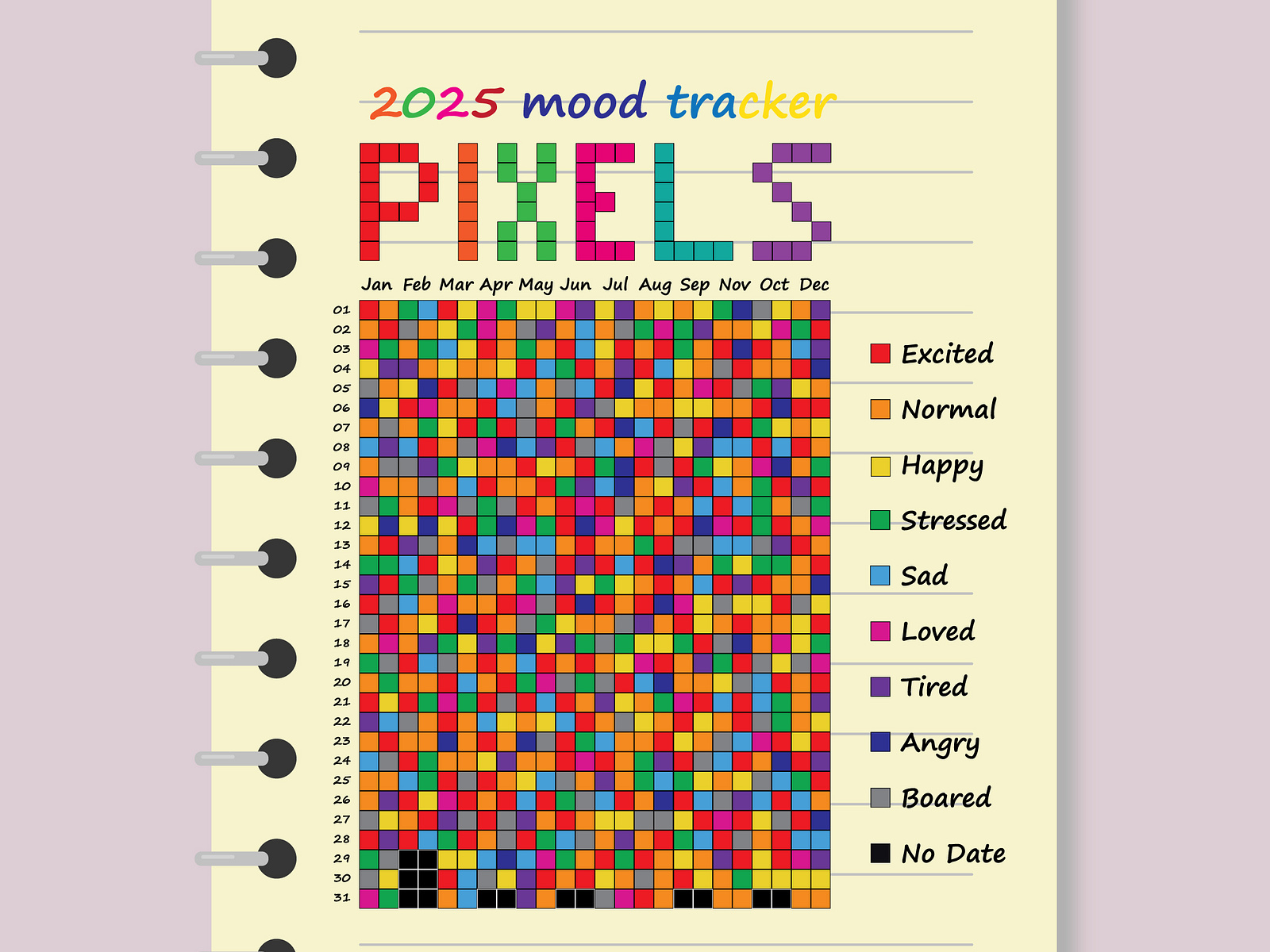 PIXELS Mood Tracker By Johirul Xohan by Johirul Islam Johan on Dribbble