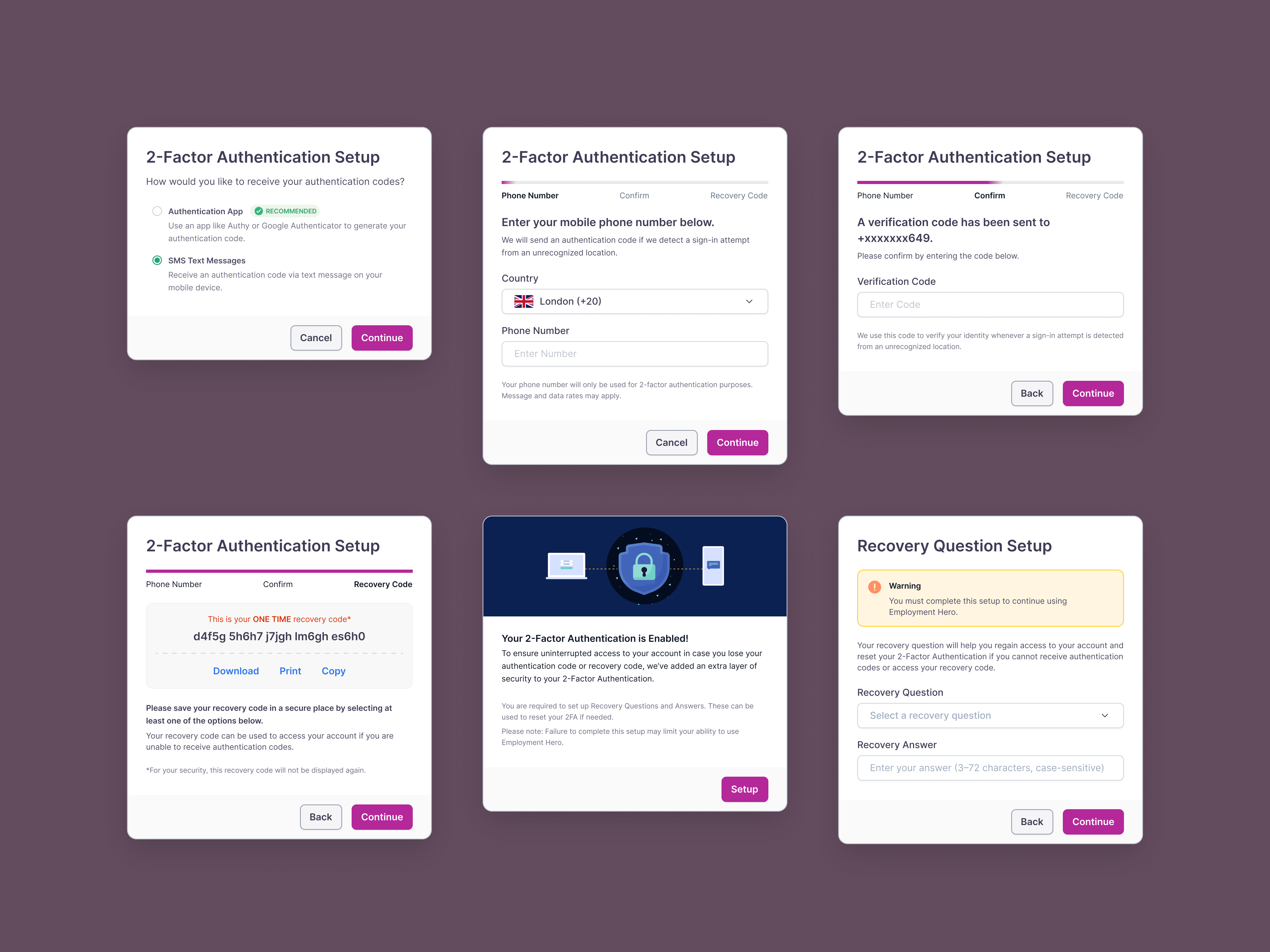 2 Factor Authentication Setup Guie by Sourav Maity for Parcelle on Dribbble