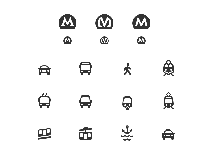 2GIS City Transport Icons by Den Talalá on Dribbble