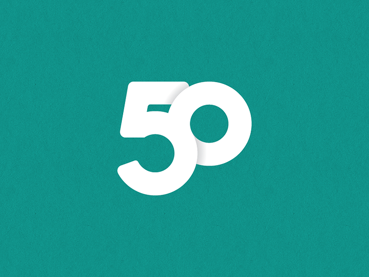 The number 50 by Damian Kidd on Dribbble