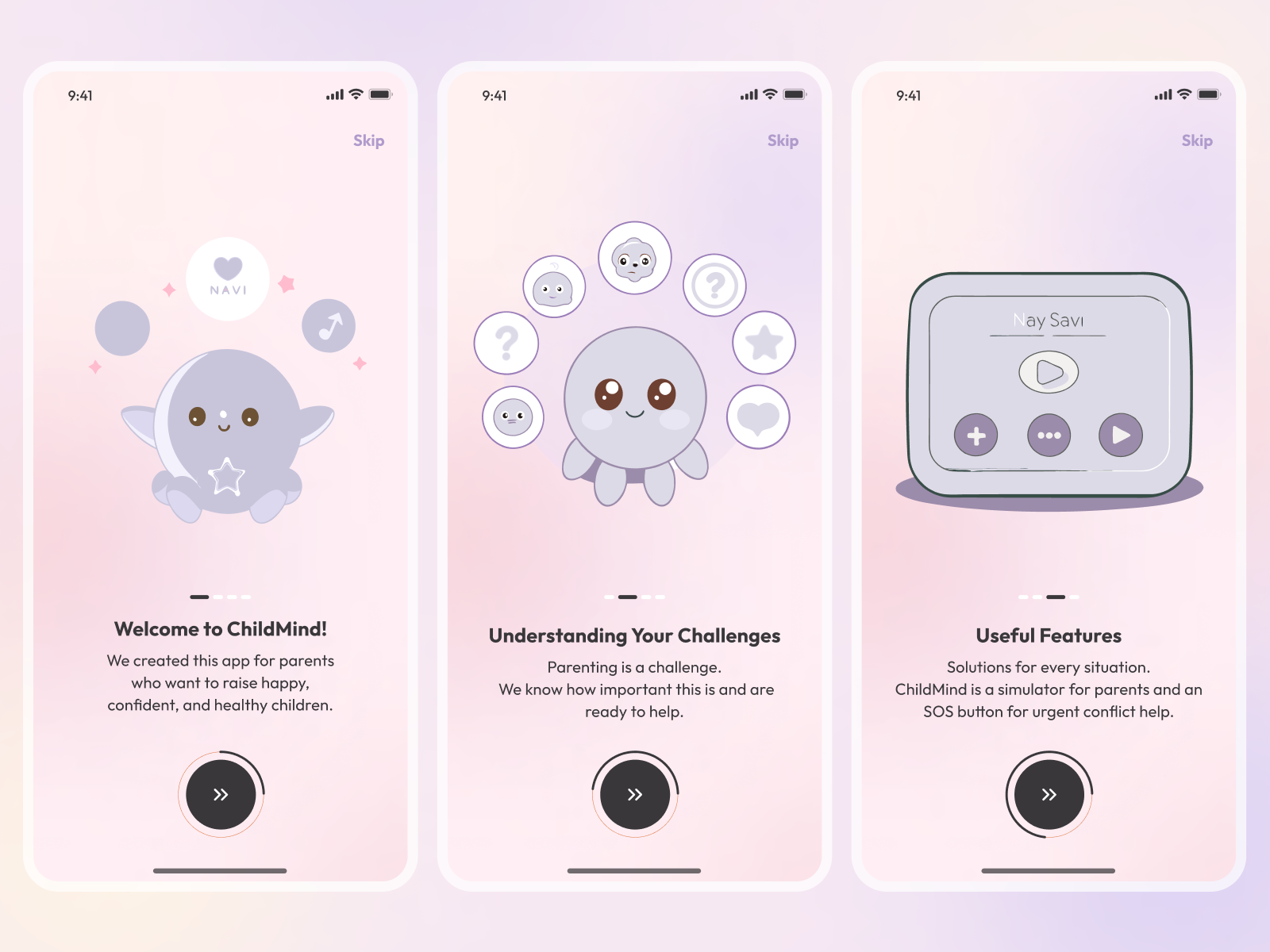 UI/UX Mobile App Design for a Gamified AI App | Parenting App by Anna ...