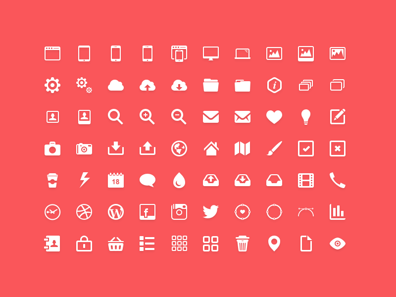 Tap Icons - 70 simple flat icons by Pierre Borodin on Dribbble