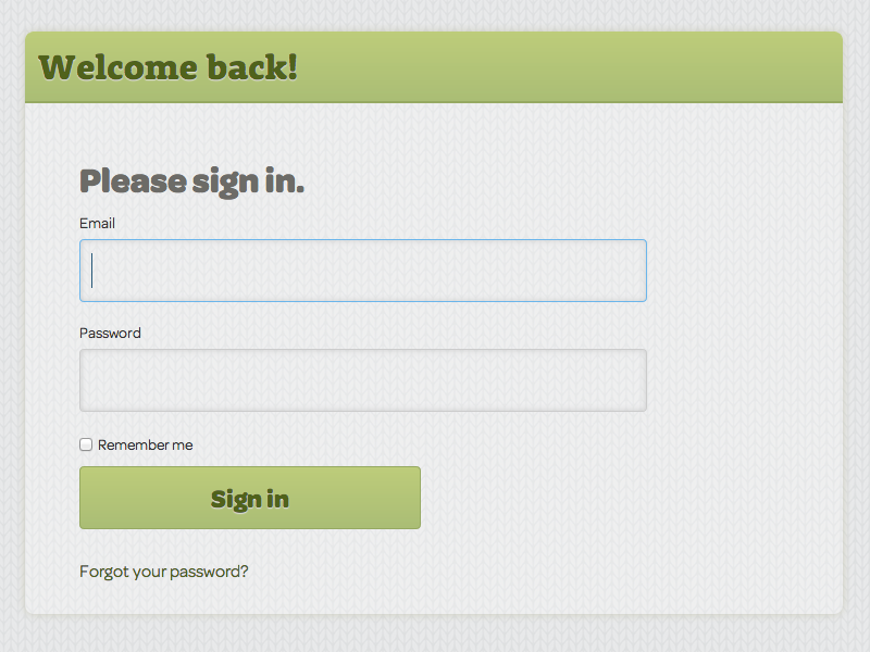 Green Login Form by Nick Cox on Dribbble