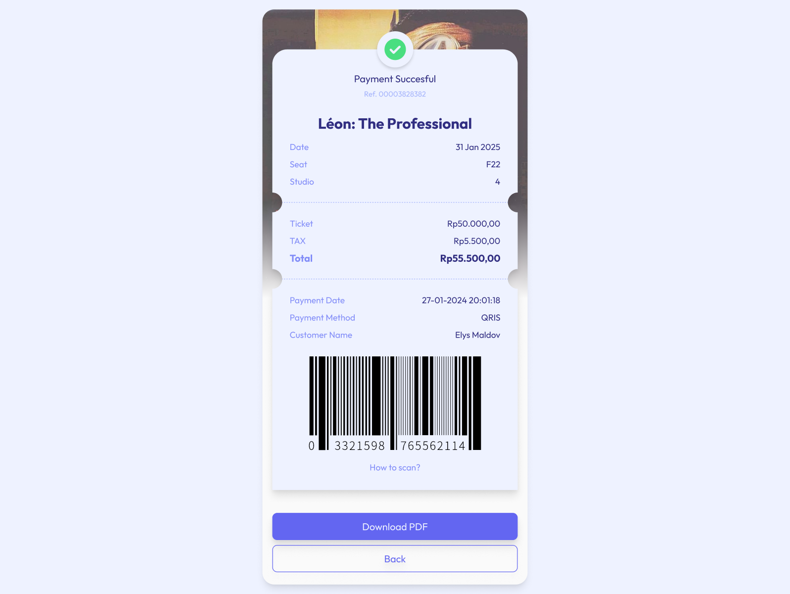 Movie Ticket Receipt by Elys Maldov on Dribbble